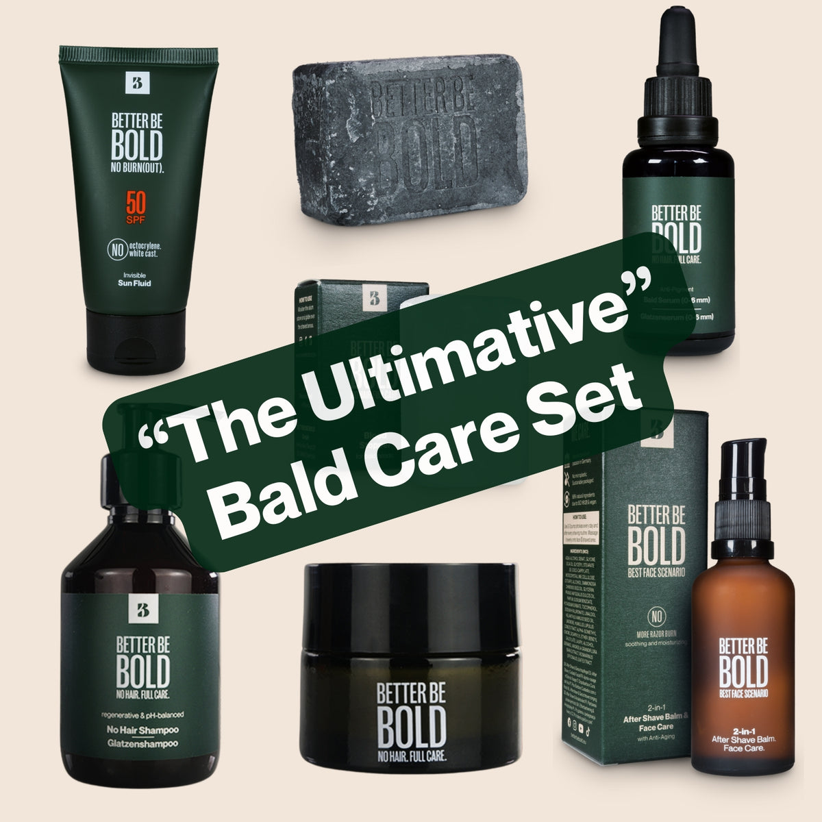 "Das Ultimative" Glatzenpflege-Set von BETTER BE BOLD – BETTER BE BOLD®